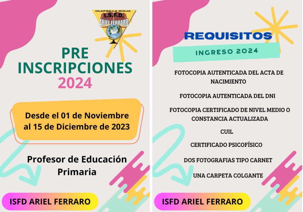 INGRESO 2025 – ISFD "ARIEL FERRARO"